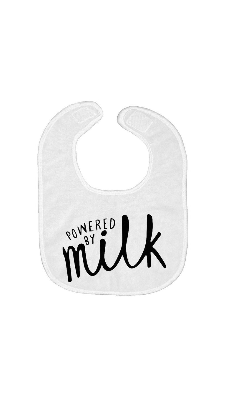Powered By Milk Funny Baby Bib Gift | Sarcastic ME
